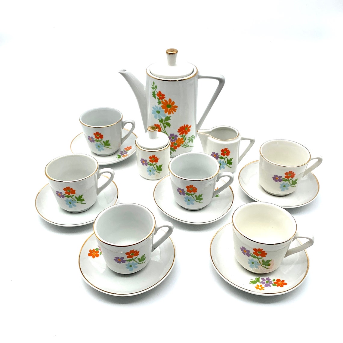 Vintage Demitasse Tea Cup Set for Six Chai Tea Set - Etsy