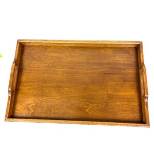 Vintage Pair of Oak Wooden Trays, Large Rectangular With Handles ...