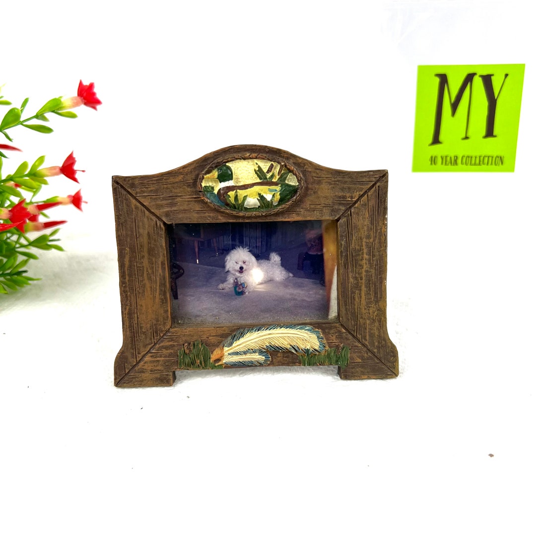 Vintage Wooden Picture Frame - Duck Motif - Small - Rustic Wood - Sweet ...