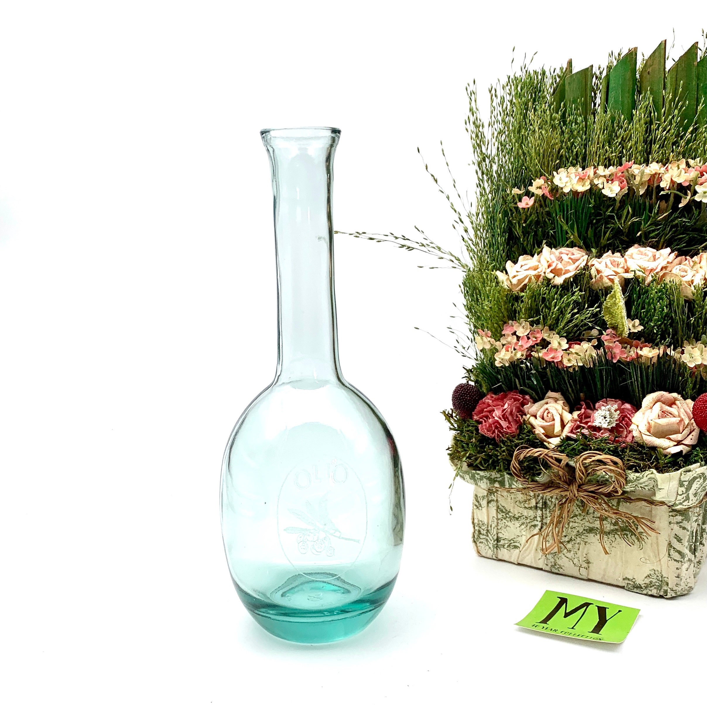 Beautiful Large Art Glass Blue Tint Olive Oil Dispenser Glass - Etsy