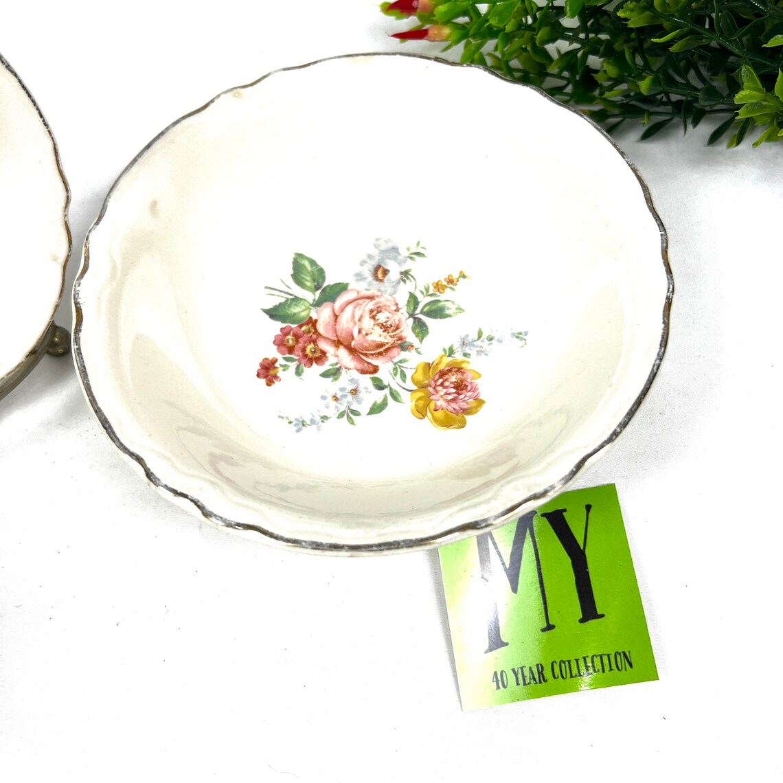 Vintage Pair of SCIO Hazel Bowls Ironstone Flowers Scalloped - Etsy