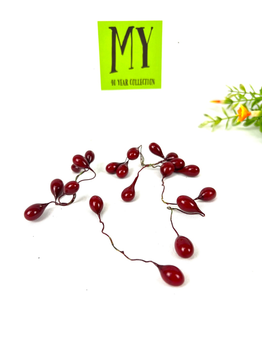 Vintage Double Ended Berries - Faux Cranberries - Flower Arranging ...