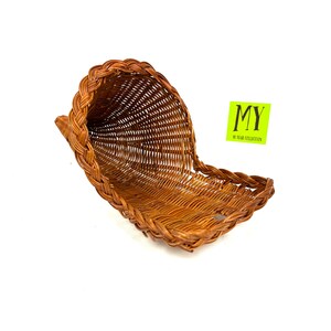 Vintage Wicker Cornucopia Basket - Table Decor - Cinnamon Color - Fall ...