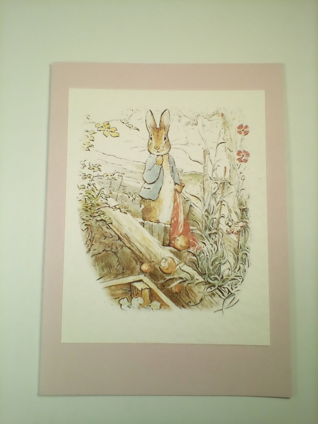 Peter Rabbit Hand Made Card Pink or Blue Blank - Etsy