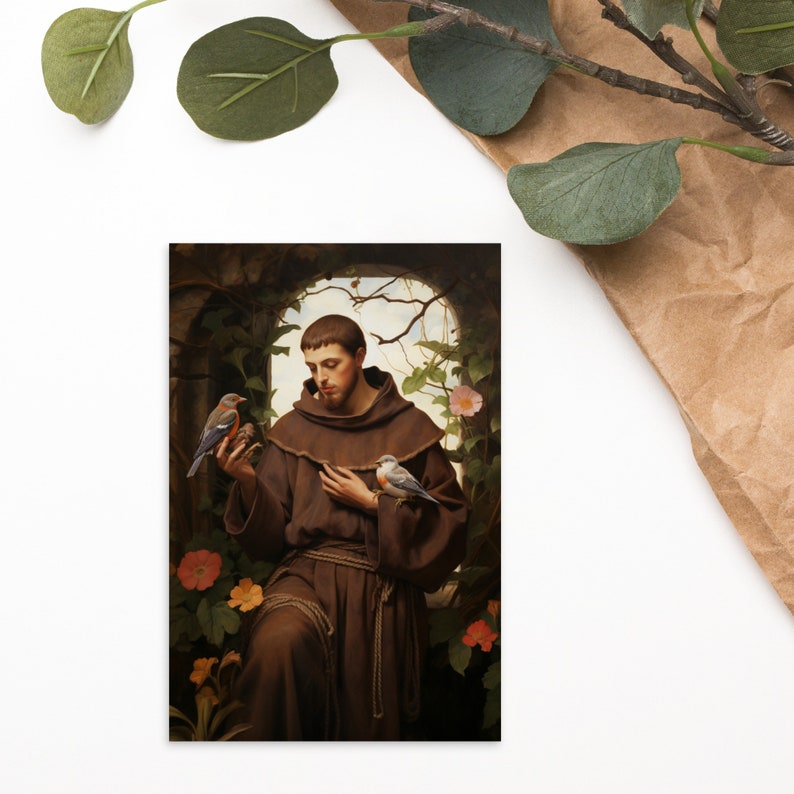 St. Francis of Assisi Saint Postcard - Patron Saint of Animals, Nature ...