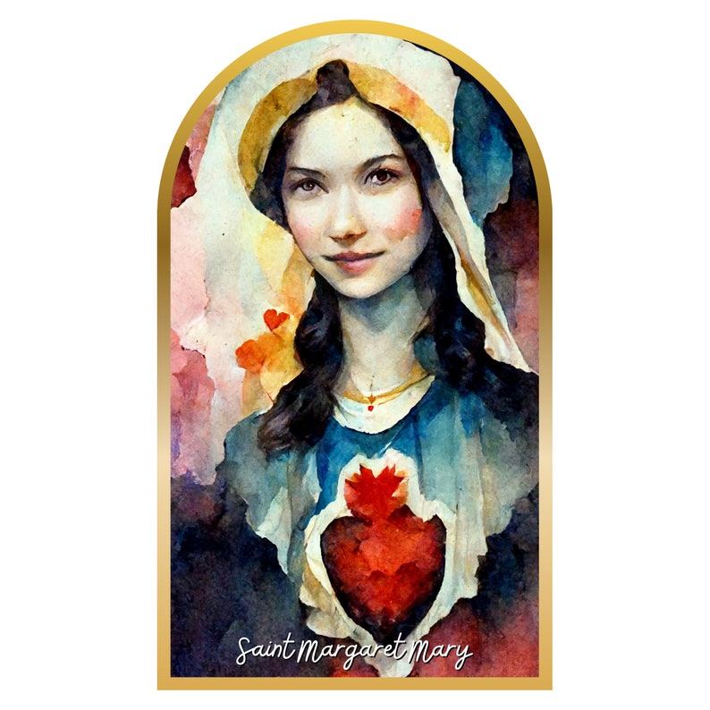 St. Margaret Mary and the Sacred Heart Sticker A Digitally Created ...