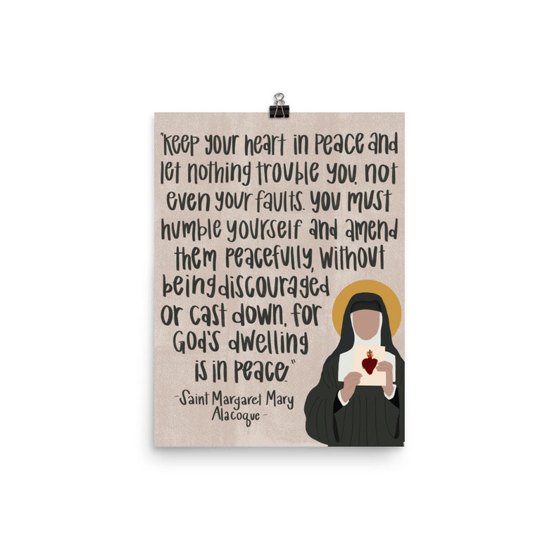 Saint Margaret Mary Alacoque Portrait and Quote - A Gift for Catholic ...
