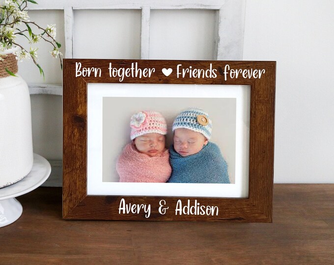 Twins Picture Frame, Twins Gift, New Baby Twins, Twin Girls Gift, Twin ...