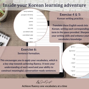Beginner's Korean Vocabulary Digital Workbook - Learn With Interactive ...