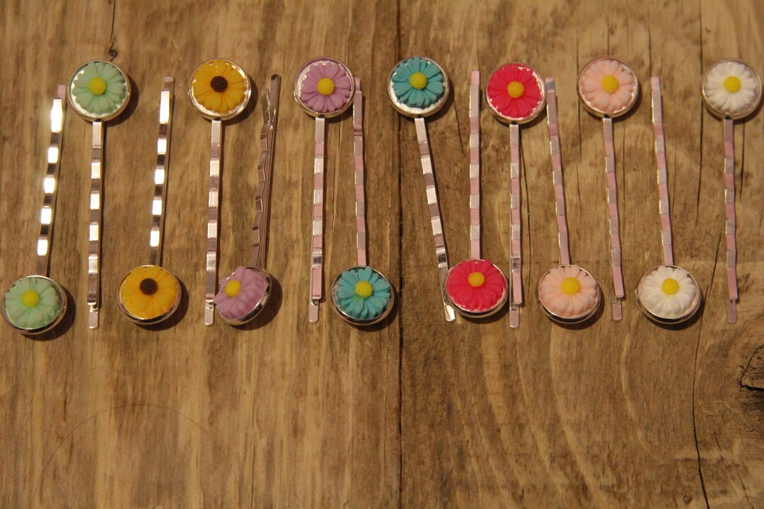Daisy Hair Clips Slides / Set of Two Hair Clips/ Summer Hair ...