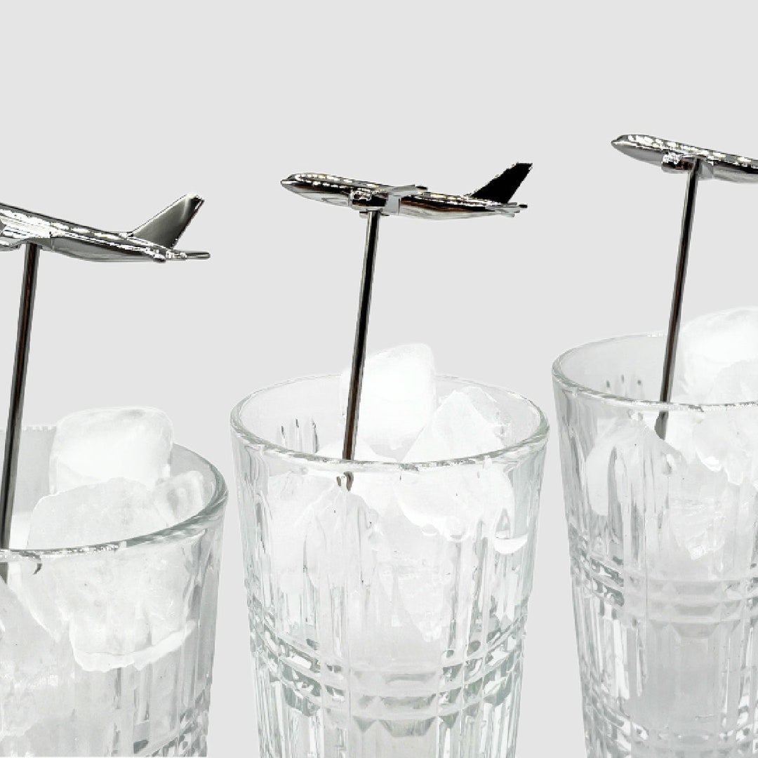 Four Metal Airplane Stir Sticks - Etsy