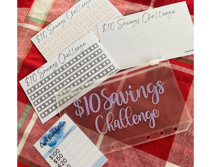 10 Dollar Savings Challenge, 10 Dollar Savings Tracker Bundle, Savings ...