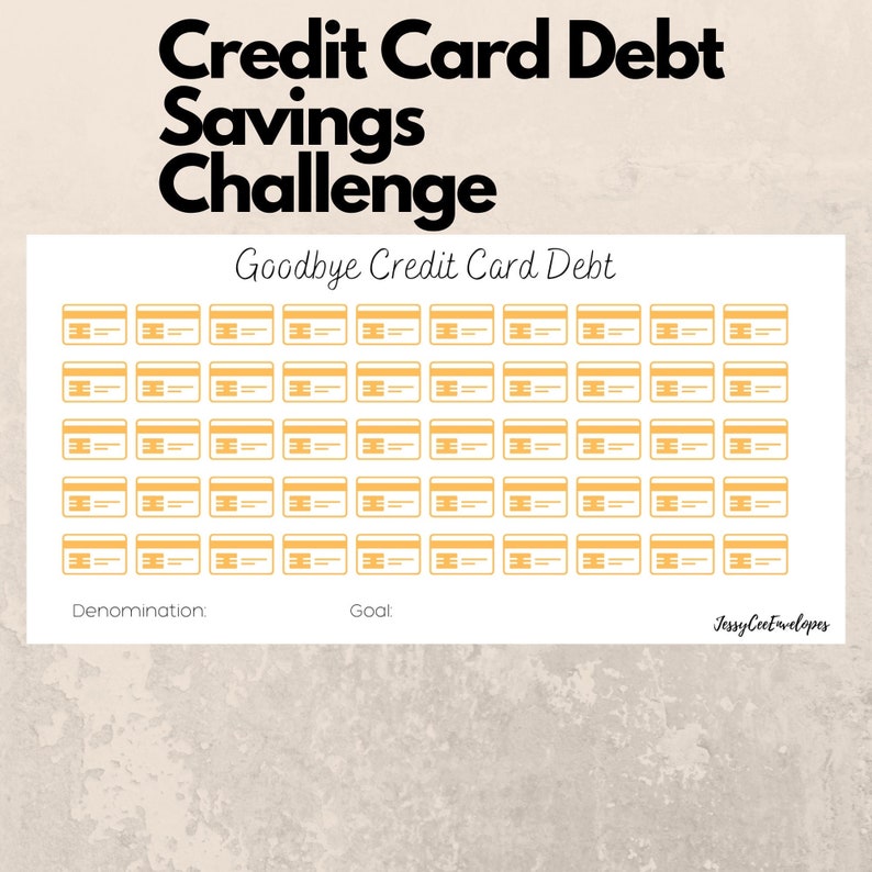 Credit Card Debt Savings Challenge Debt Savings Challenge - Etsy