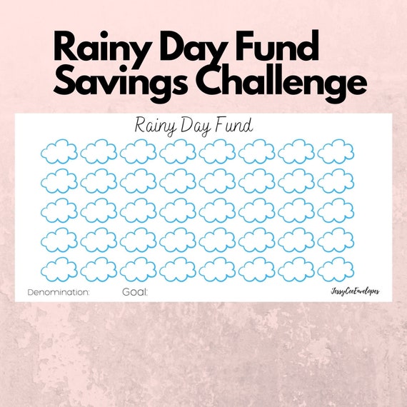 Rainy Day Fund Savings Challenge Printable Rainy Day Fund - Etsy