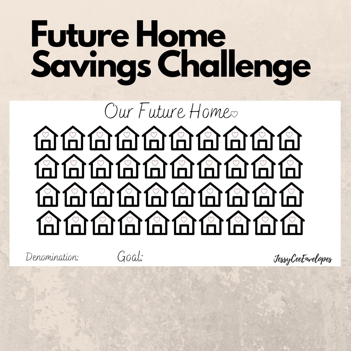 Future Home Fund Savings Challenge Printable Savings - Etsy