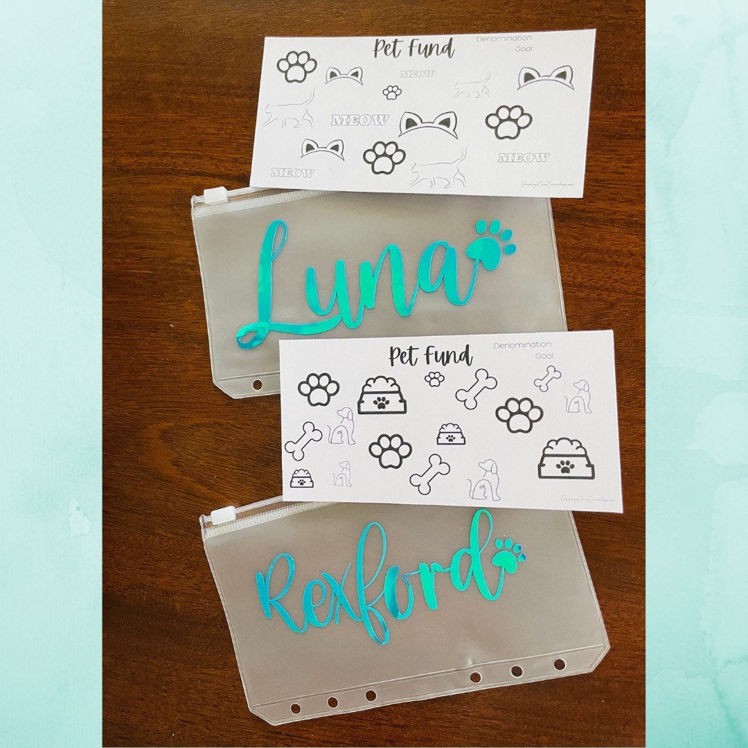 Personalized Pet Fund Savings Challenge: Laminated Cash Envelope - Etsy
