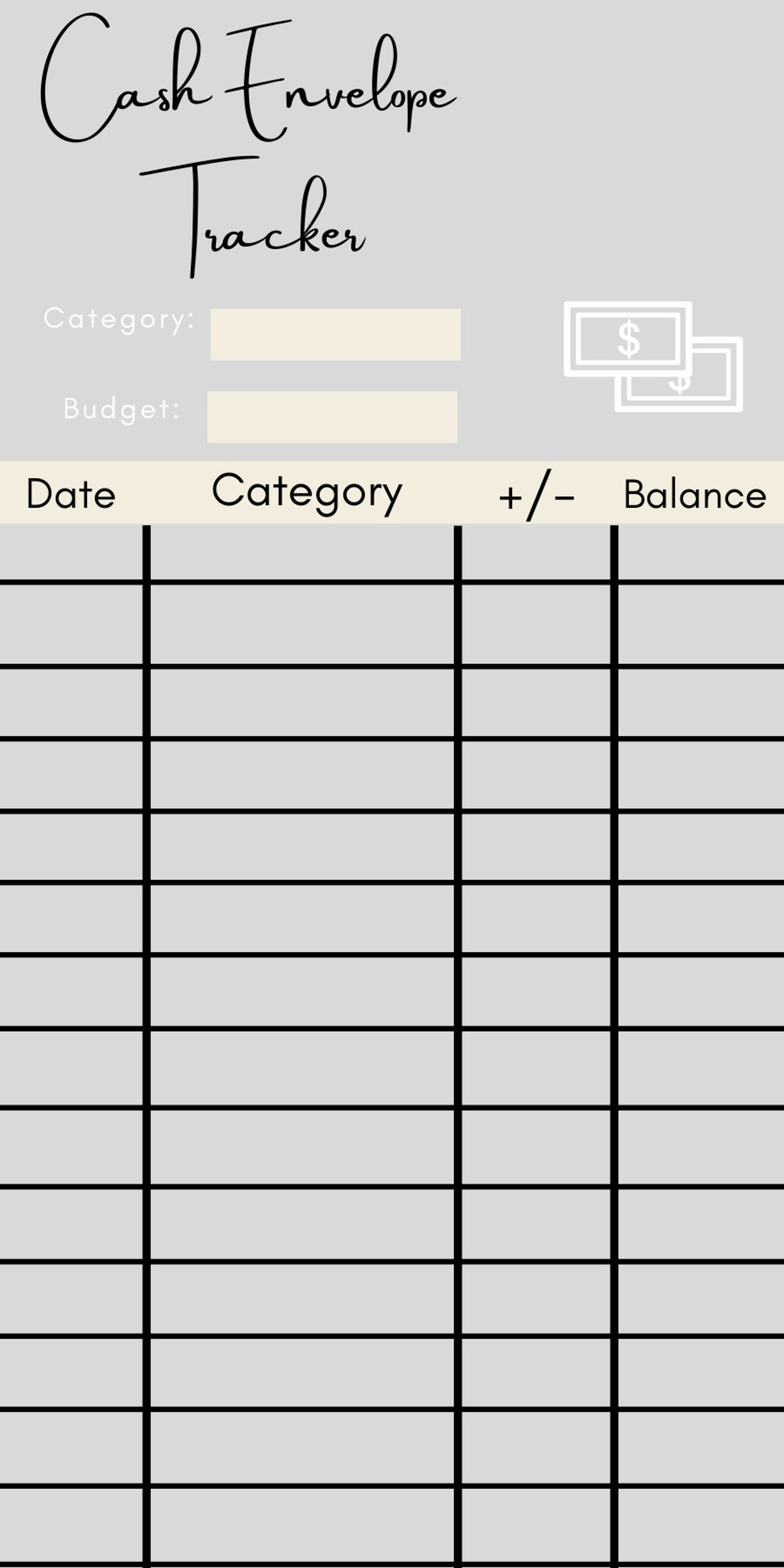 Printable Cash Envelope Tracker: A6 Budgeting (digital Download) - Etsy