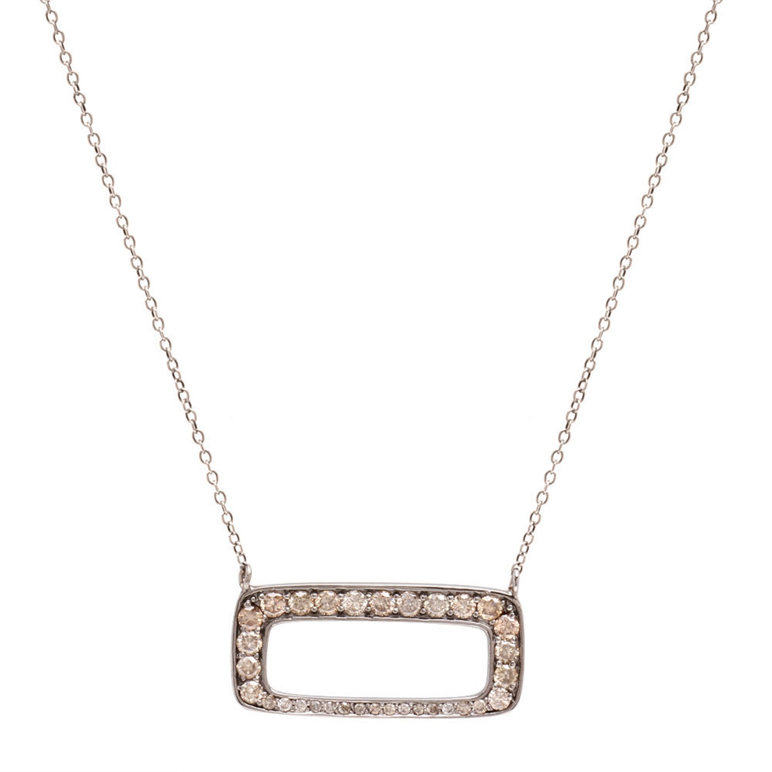 Rectangle Diamond Necklace | Etsy