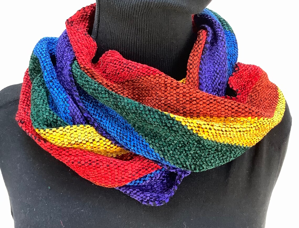 Handwoven Infinity Scarf in a Rainbow of Colors - Etsy