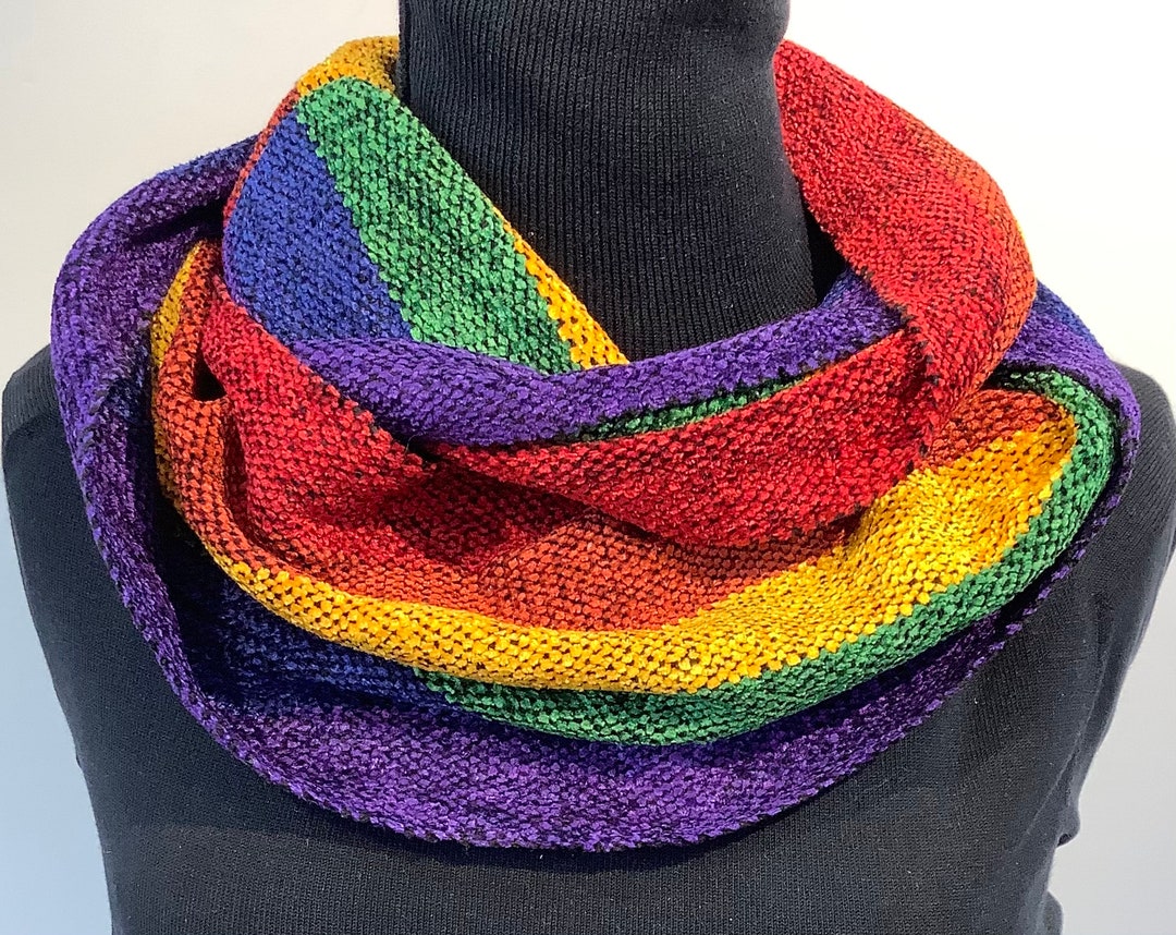 Handwoven Infinity Scarf in a Rainbow of Colors - Etsy