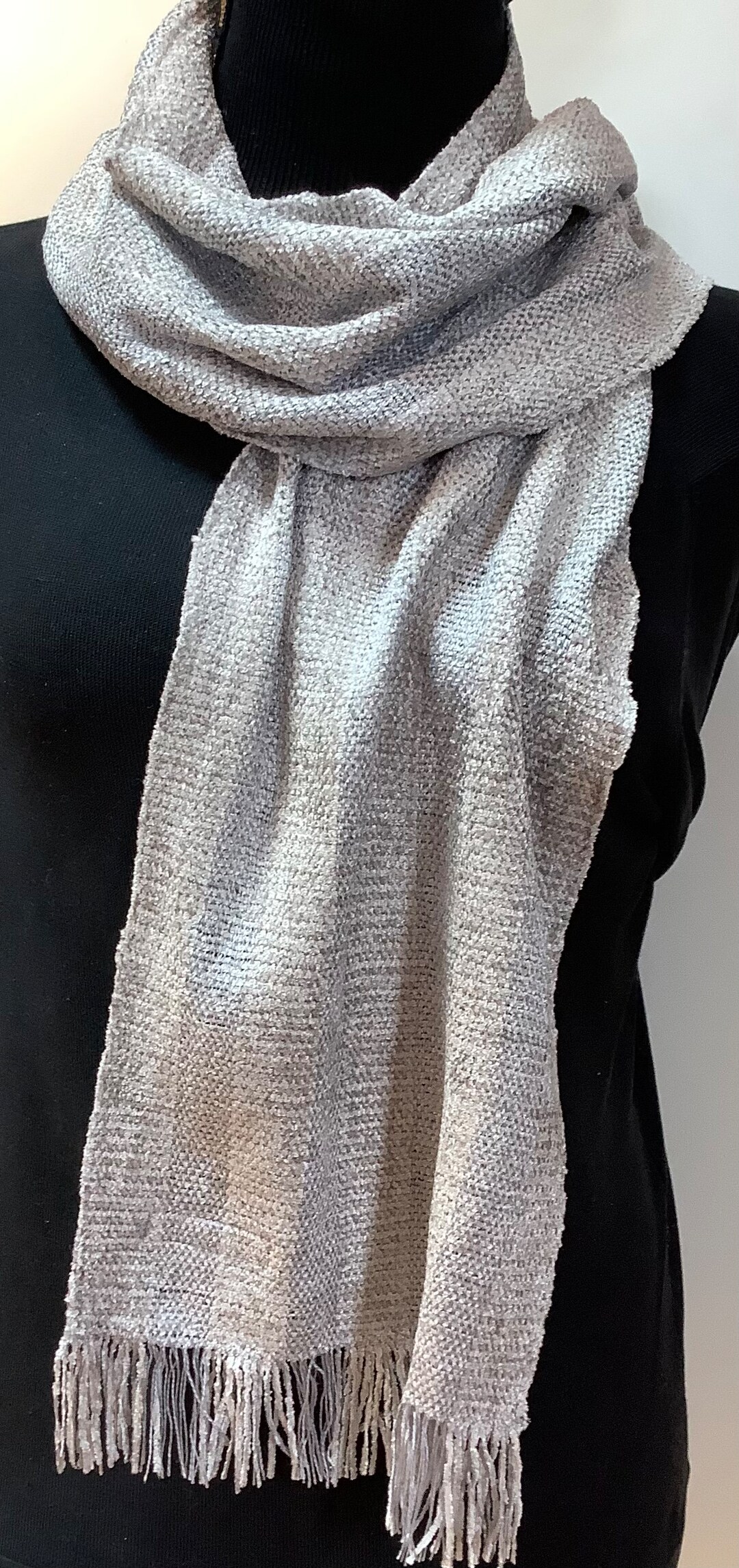 Handwoven Scarves in Silver Grey - Etsy