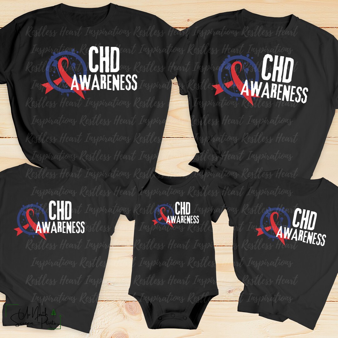 Congenital Heart Disease Awareness Graphic Tee CHD Born to Beat the ...