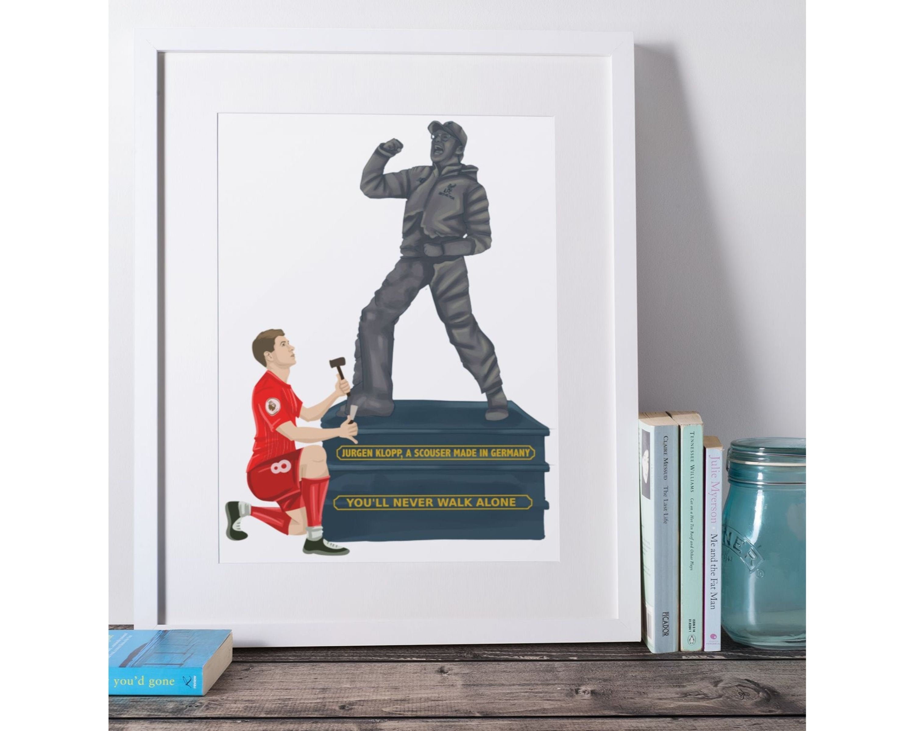 Jurgen Klopp's Statue Built by Steven Gerrard | LFC PRINT | A3 | A4 ...