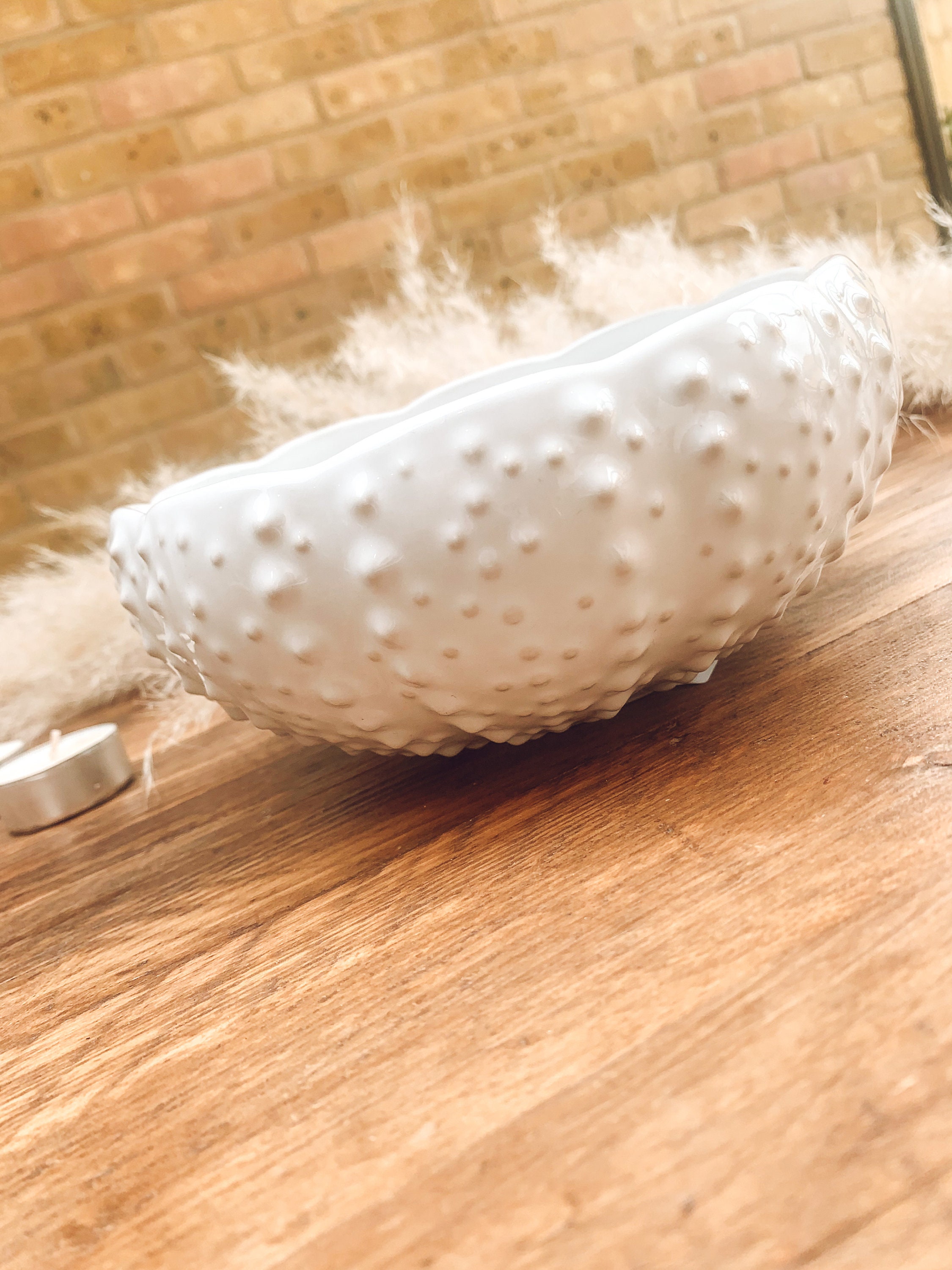 Textured White Shell Bowl Serving Bowl Salad Bowl Al - Etsy UK