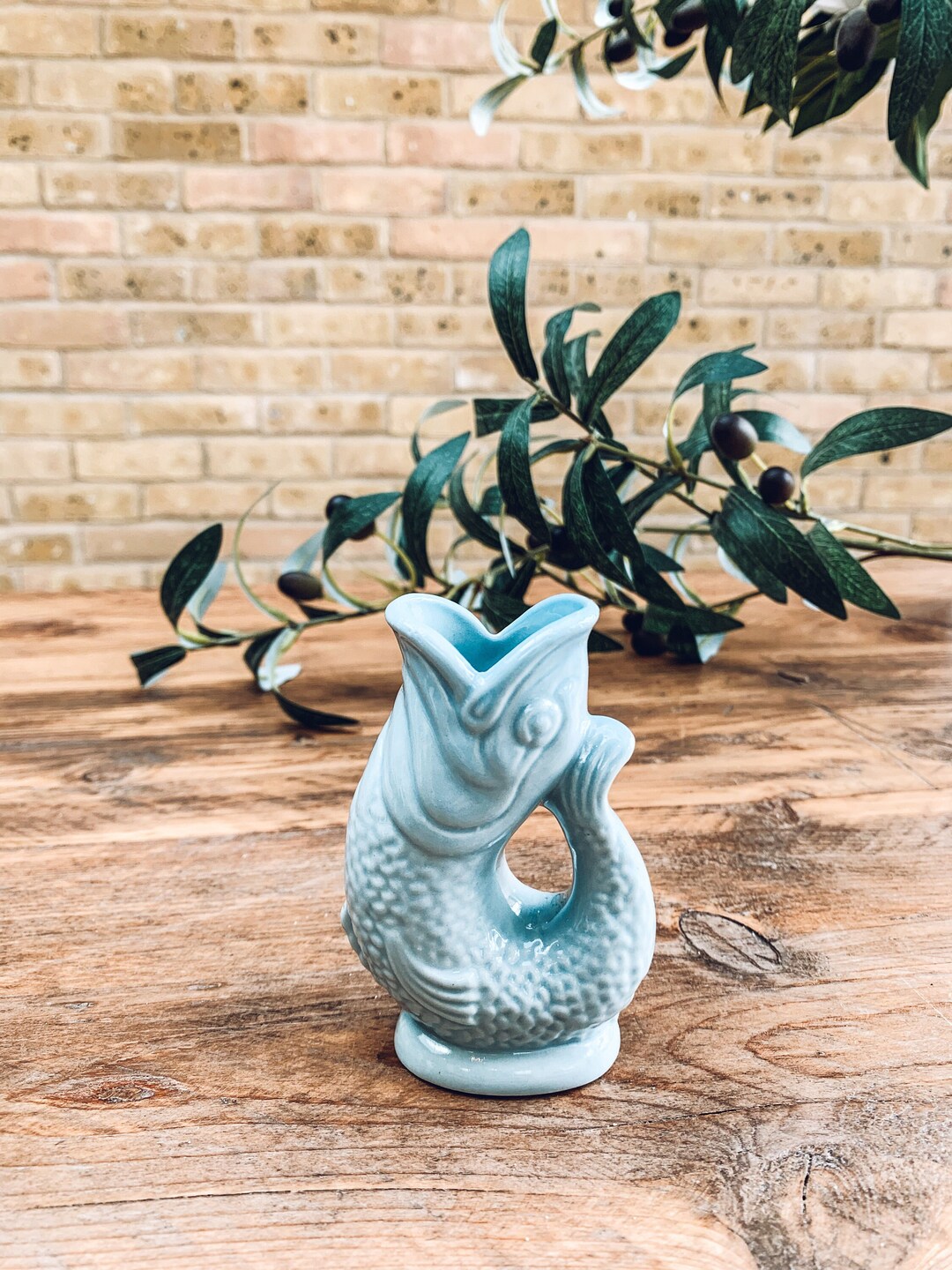 MINI Ceramic Gluggle Jug Handmade in England Pale Blue - Etsy New Zealand