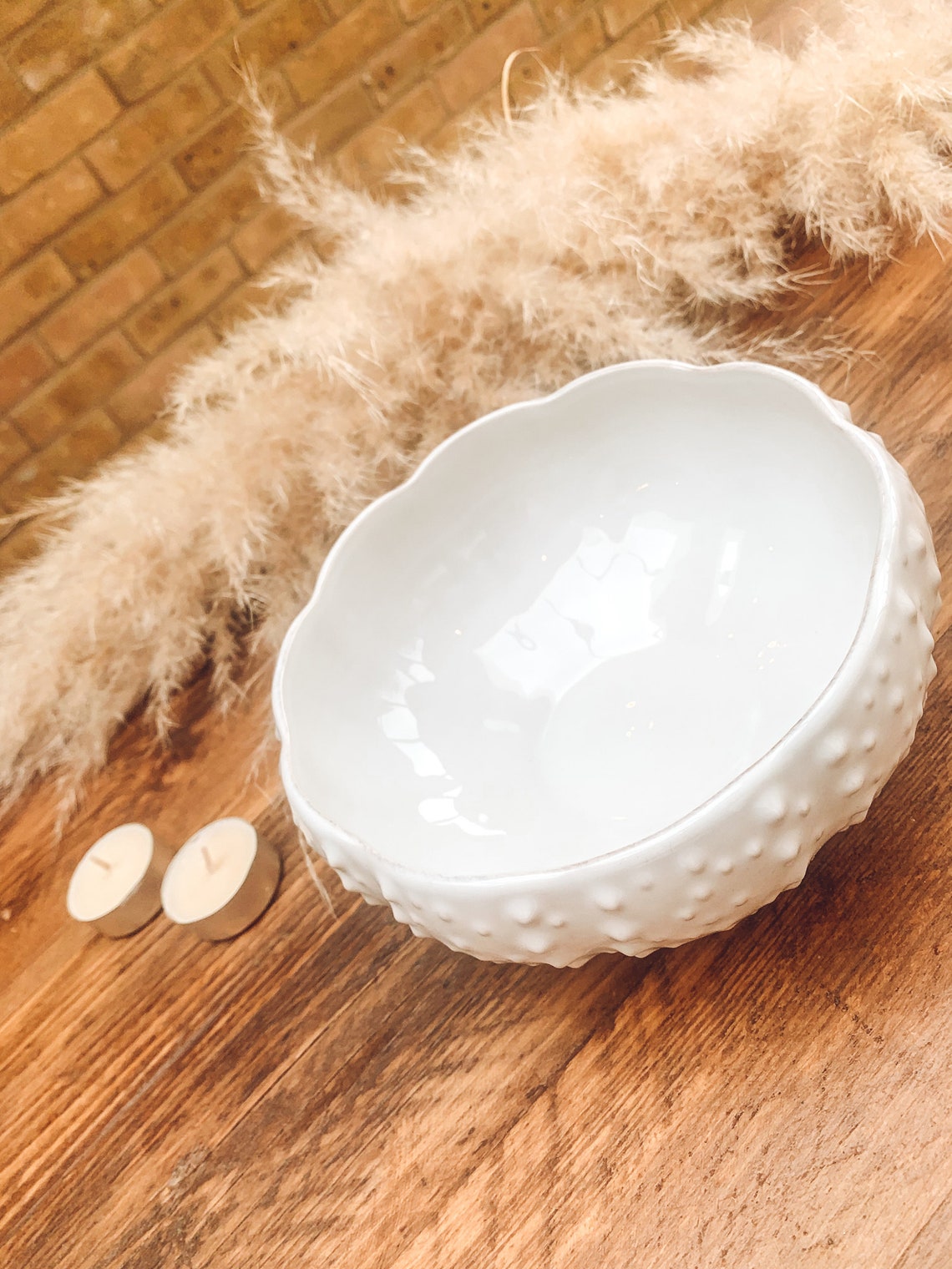 Textured White Shell Bowl Serving Bowl Salad Bowl Al | Etsy UK