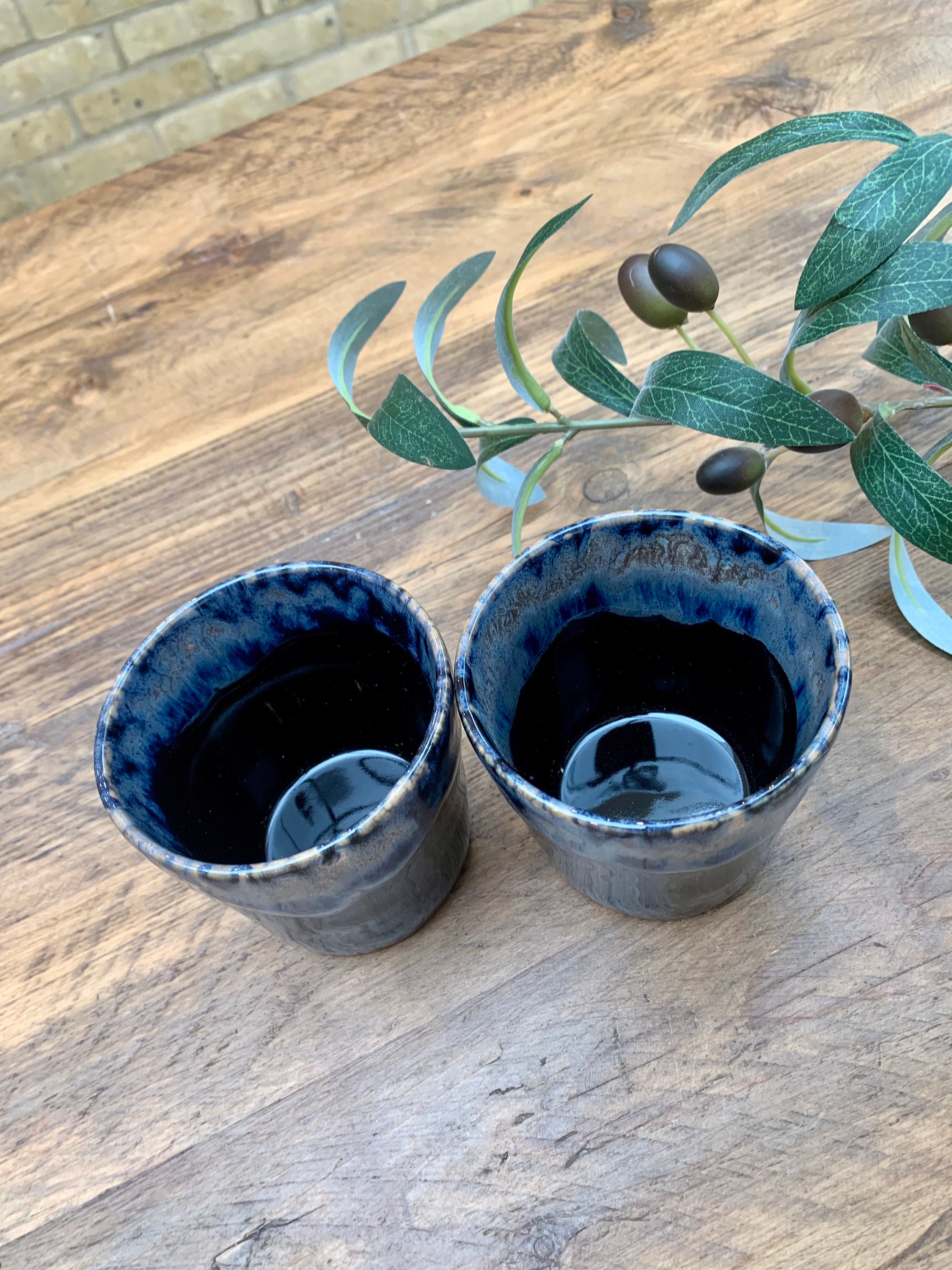 Flat white cortado coffee cups set of two | Etsy