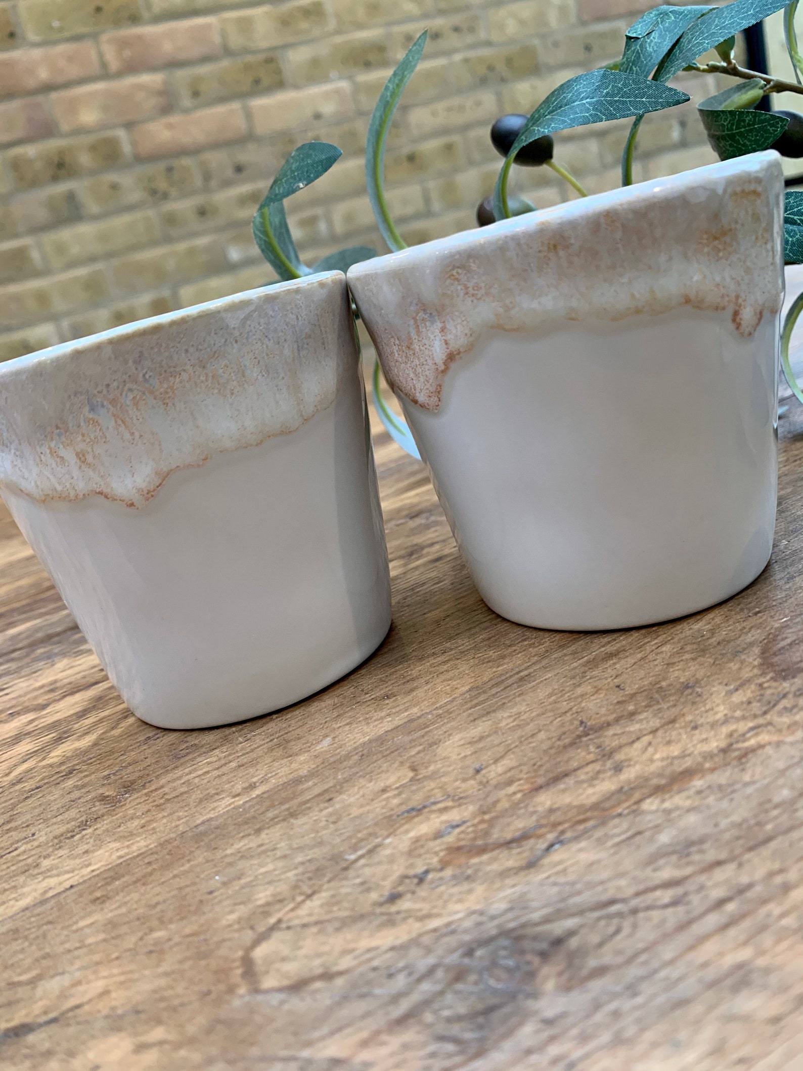 Flat white cortado coffee cups set of two | Etsy