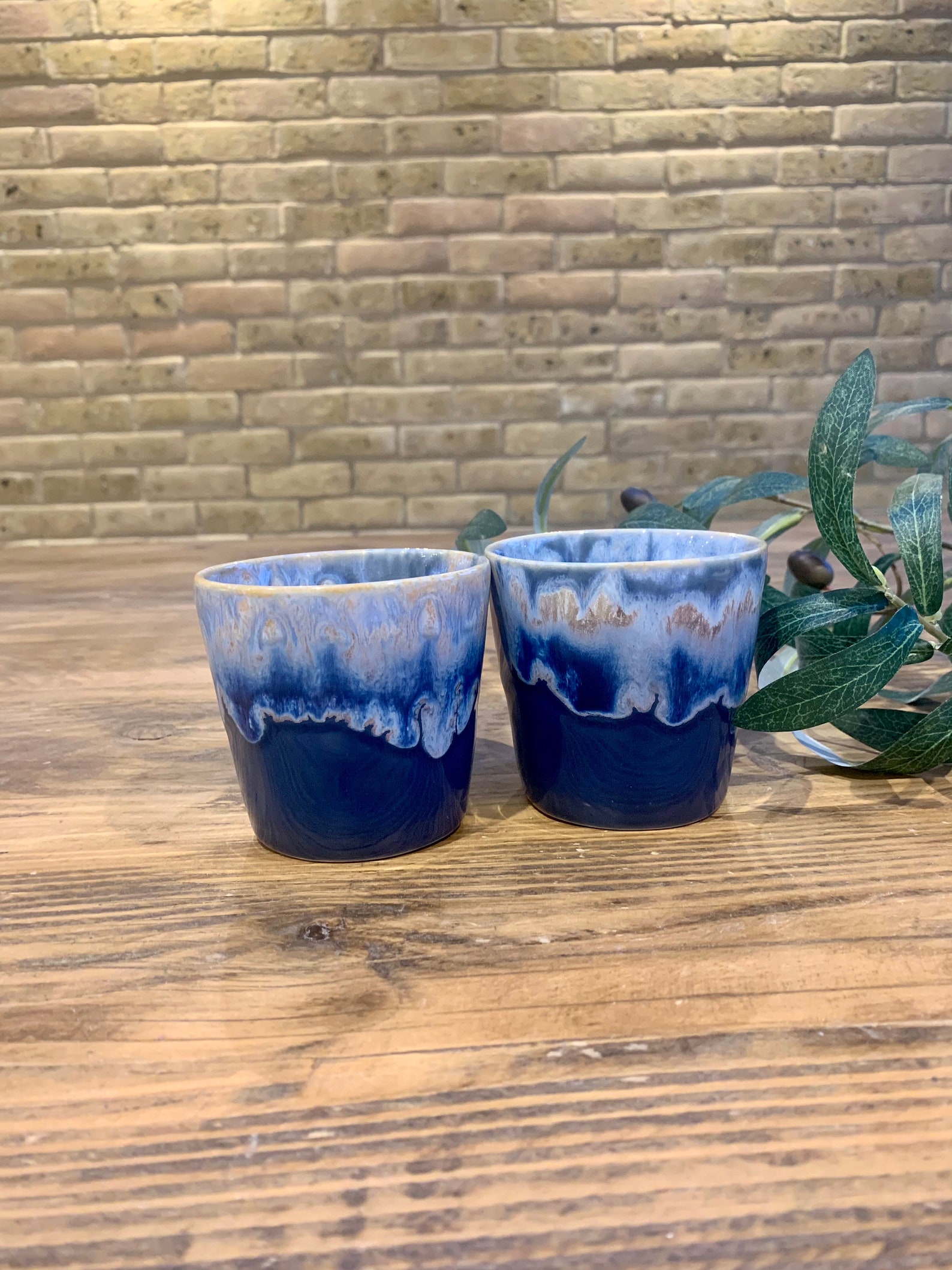 Flat white cortado coffee cups set of two | Etsy