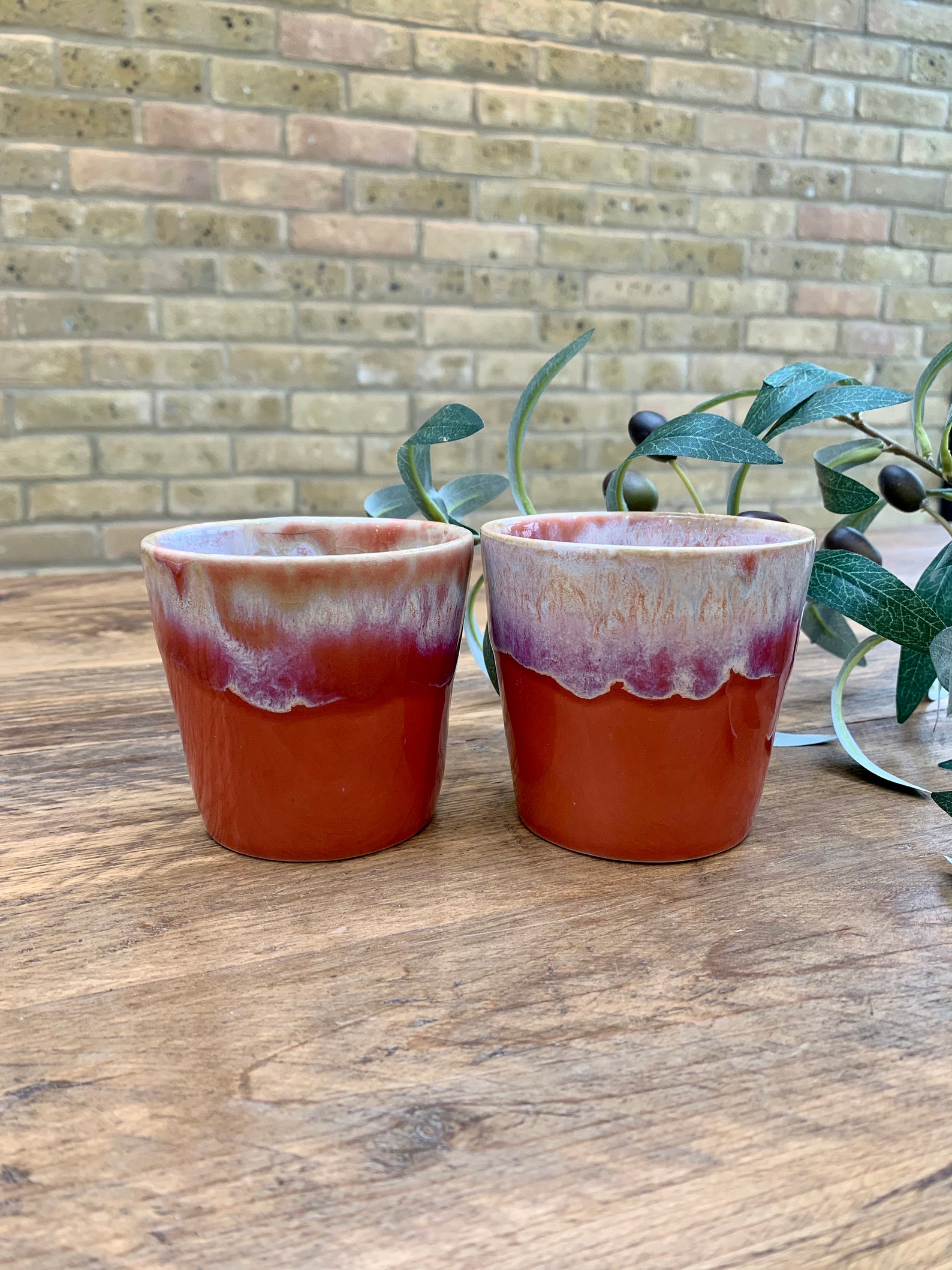 Flat white cortado coffee cups set of two | Etsy