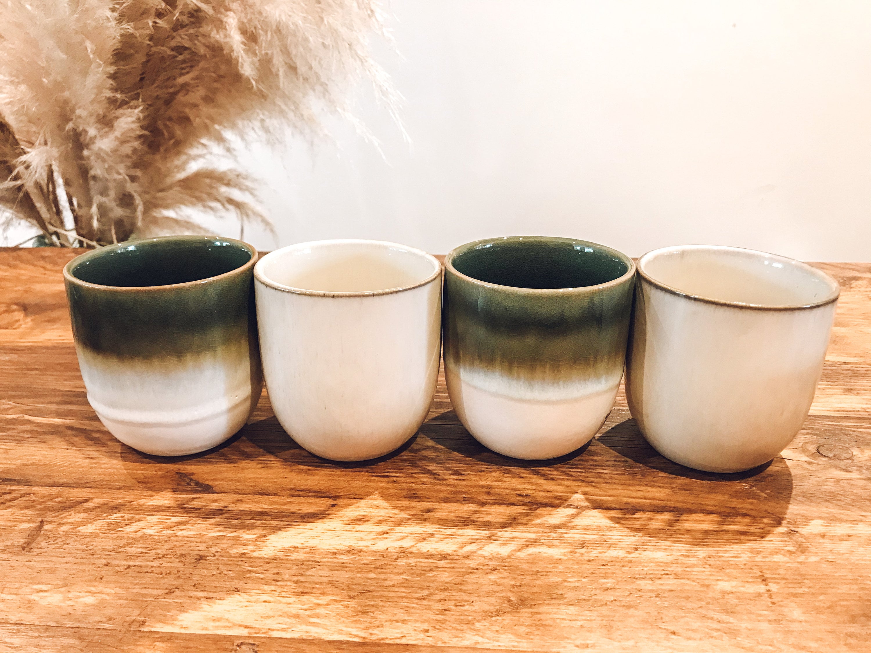 Flat White Coffee Cups Barista Style Ceramic Glazed Mixed - Etsy