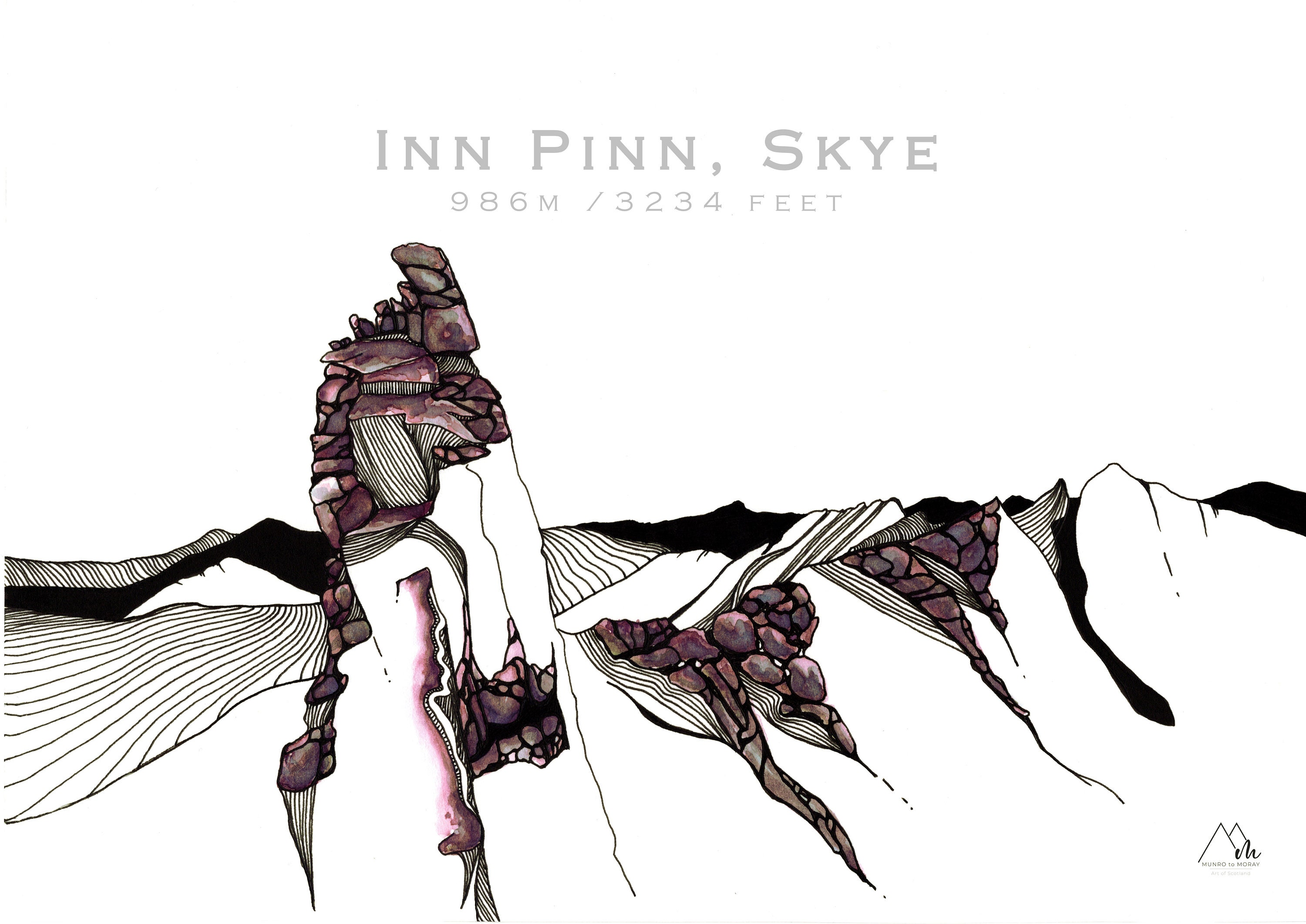 Isle of Skye Inn Pinn Art Print the Inaccessible Pinnacle - Etsy