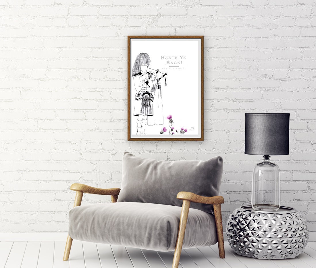 Haste Ye Back Scots Saying PRINTABLE Scottish Phrase Scottish Thistle ...