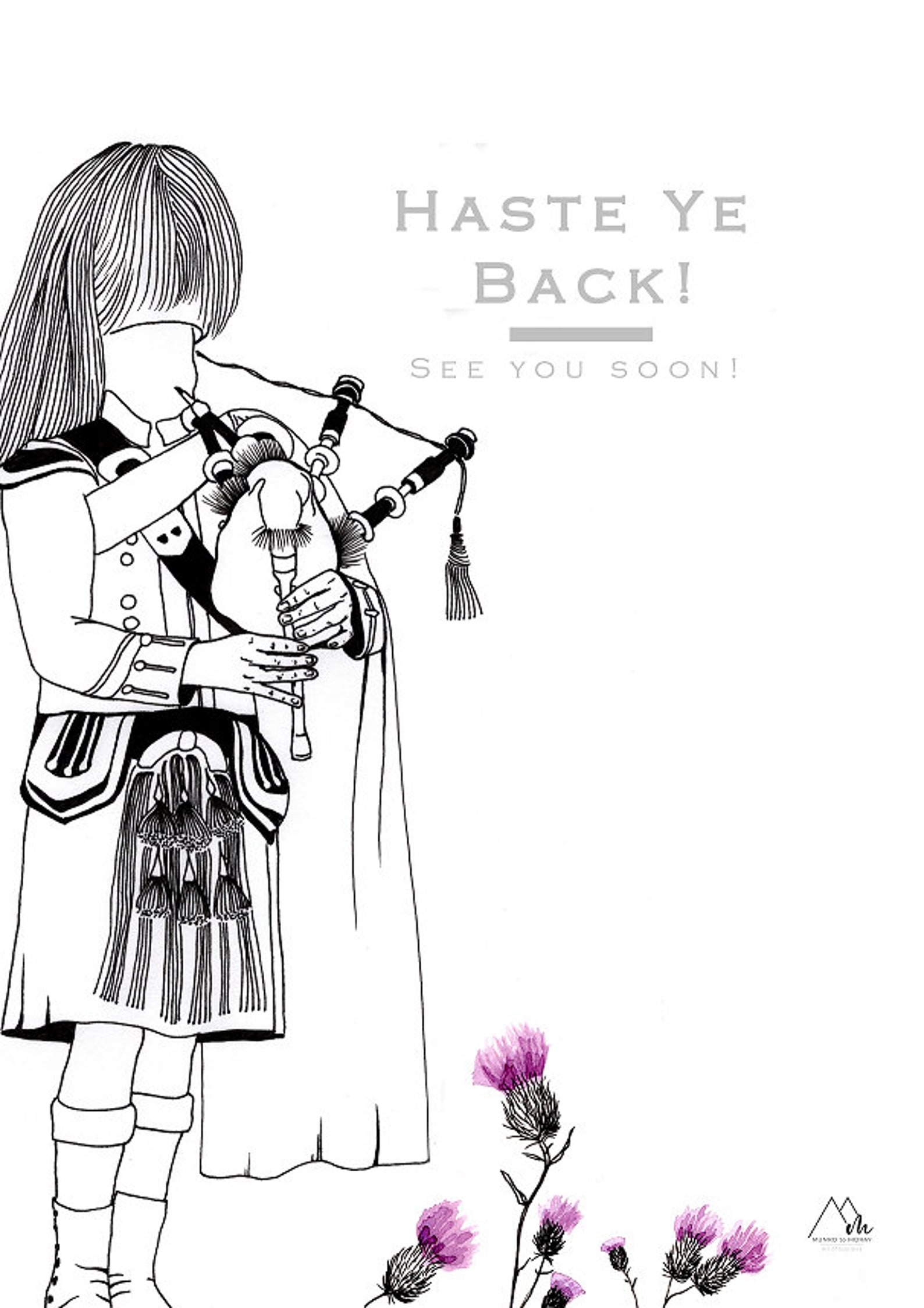 Haste Ye Back Scots Saying PRINTABLE Scottish Phrase Scottish Thistle ...