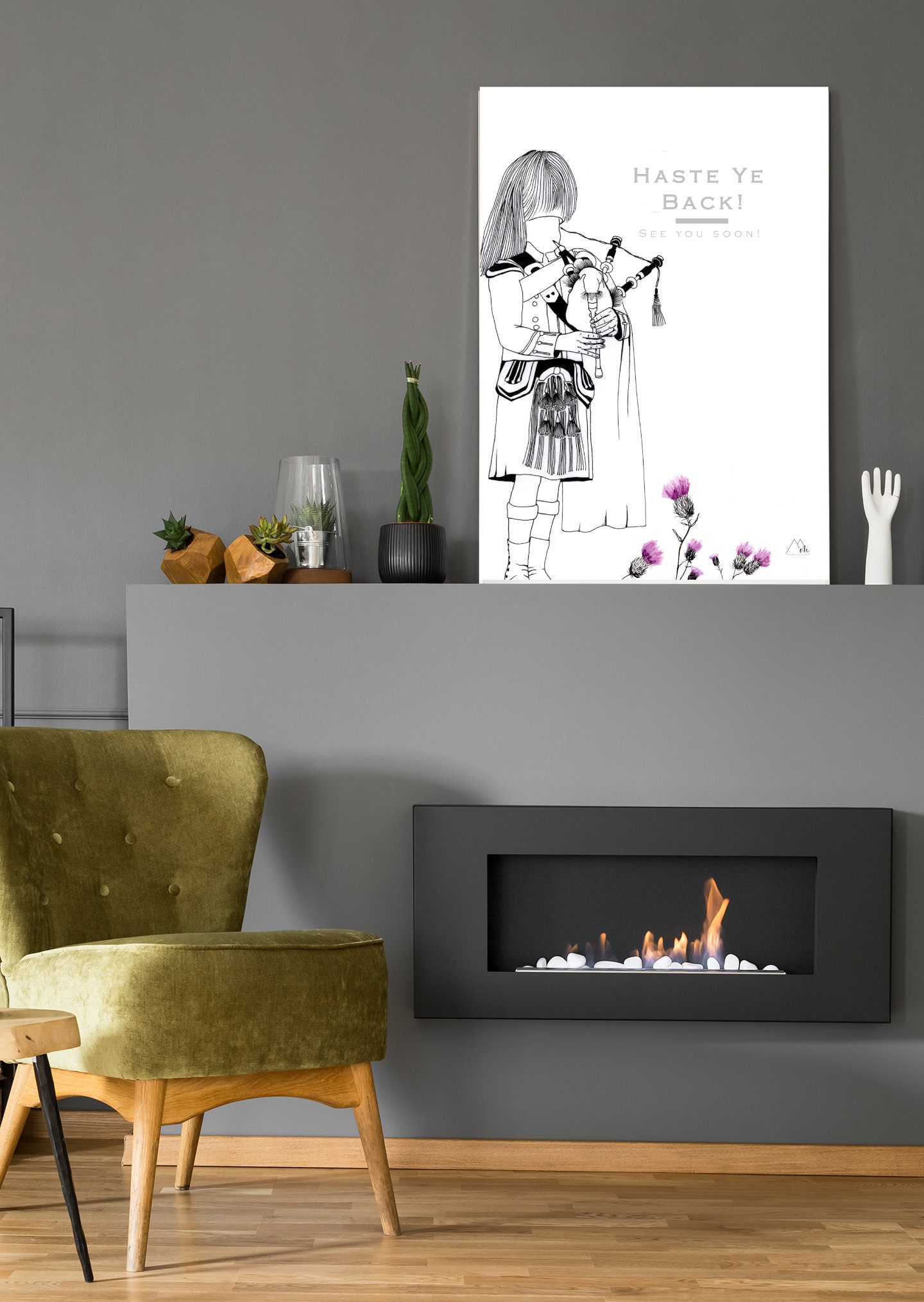 Haste Ye Back Scots Saying PRINTABLE Scottish Phrase Scottish Thistle ...