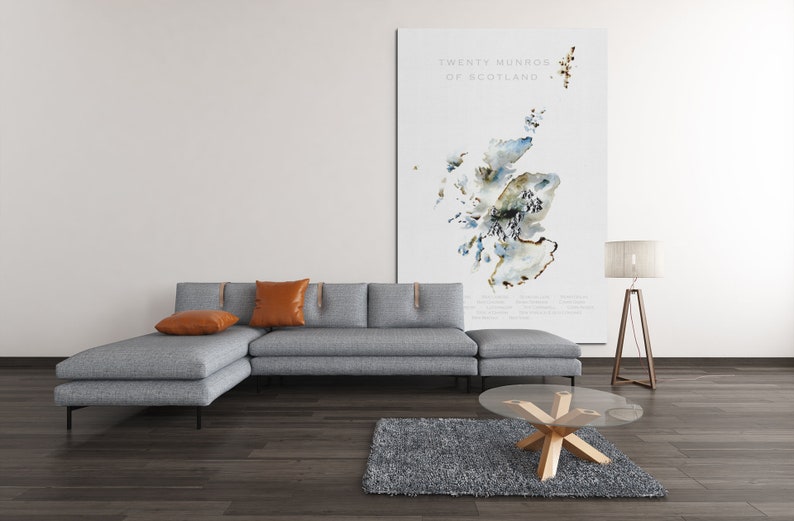 Munro Bagging Map of Scotlands Munros PRINTABLE Hiking Gift Modern Wall ...