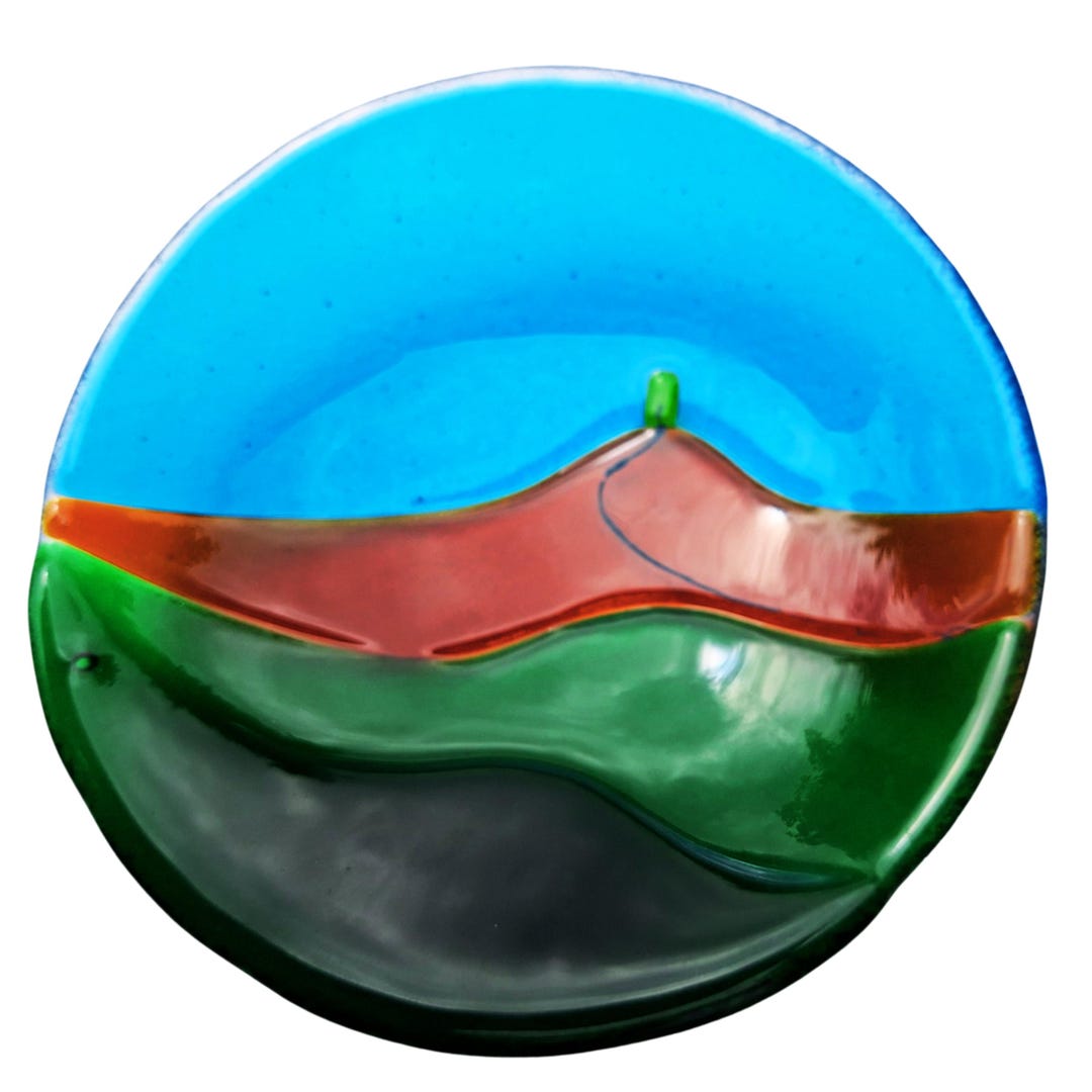 Glastonbury Tor Bowl, Fused Glass Art, Objet D'art, Handmade Gift From ...