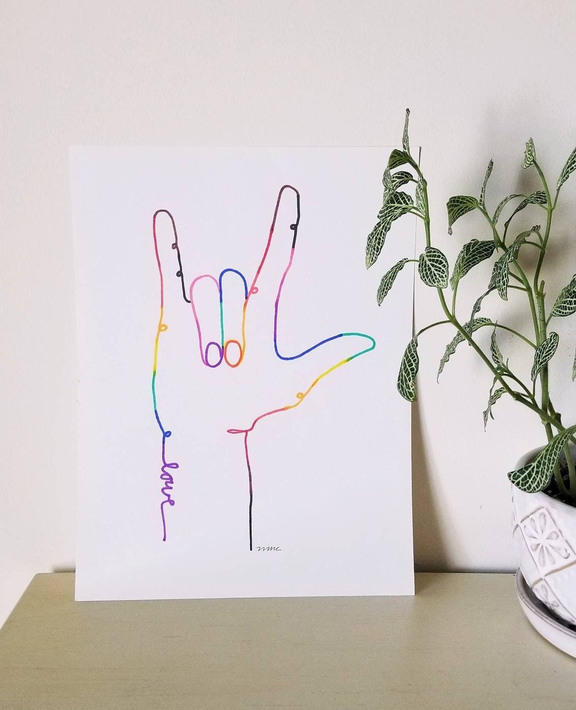 ORIGINAL 810 Colorful Love Language Line Art - Etsy