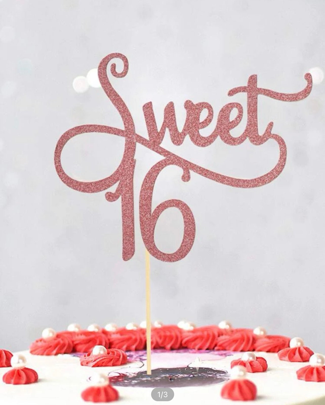 Sweet 16 Cake Topper (1 Pc) - Etsy