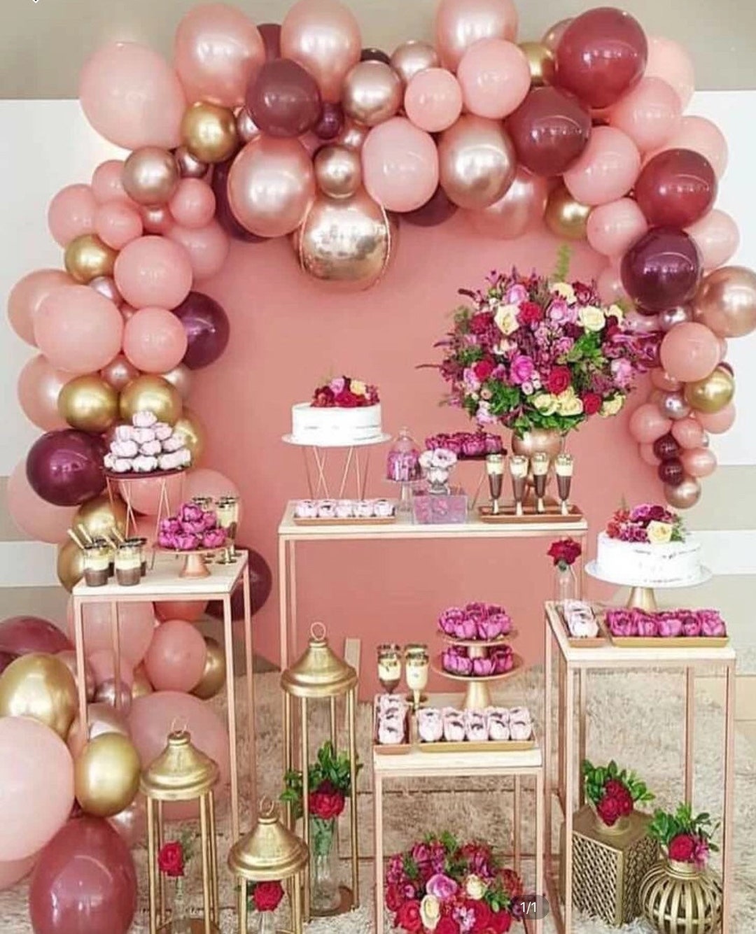 36 Pcs Decorative Balloon Set in Solid and Metallic - Etsy