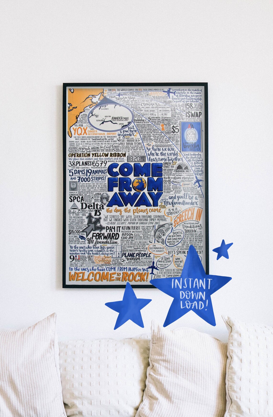 Come From Away Broadway Musical Infographic A4 Poster - Etsy