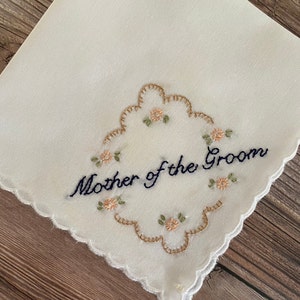 Custom Hand-embroidered Personalized Handkerchief | Bridal Wedding 100% ...