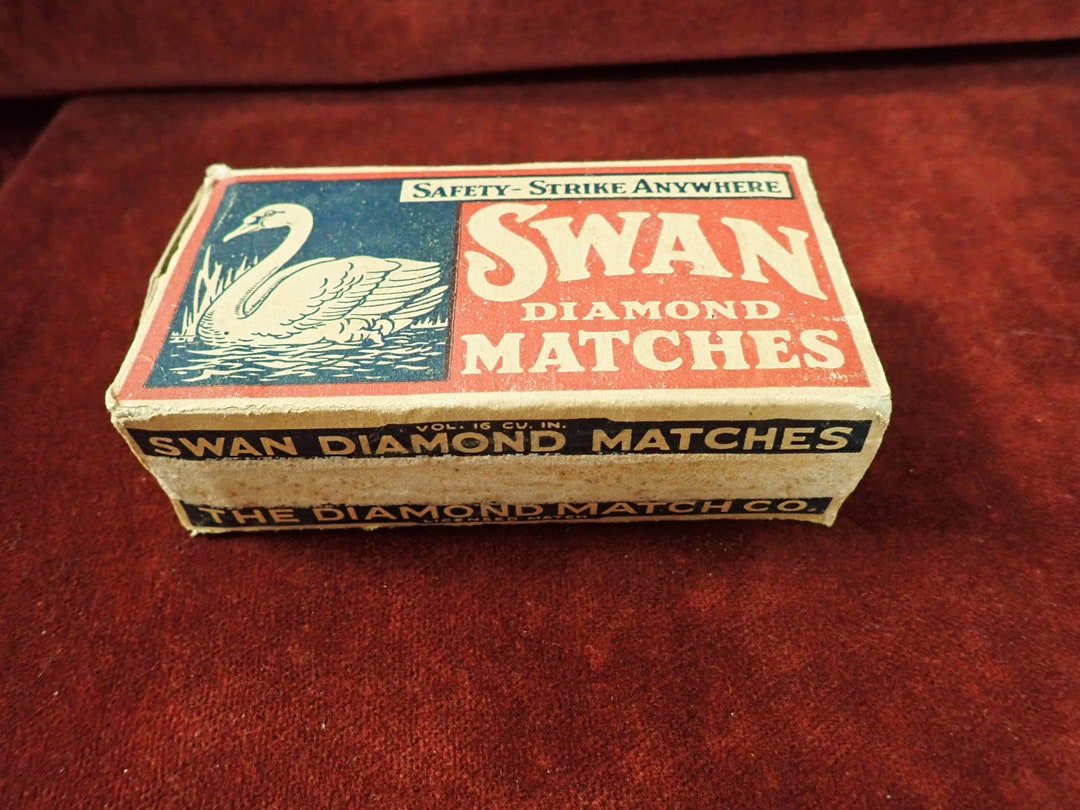 Antique SWAN Diamond Matches Match Box RARE Very Good Condition for ...