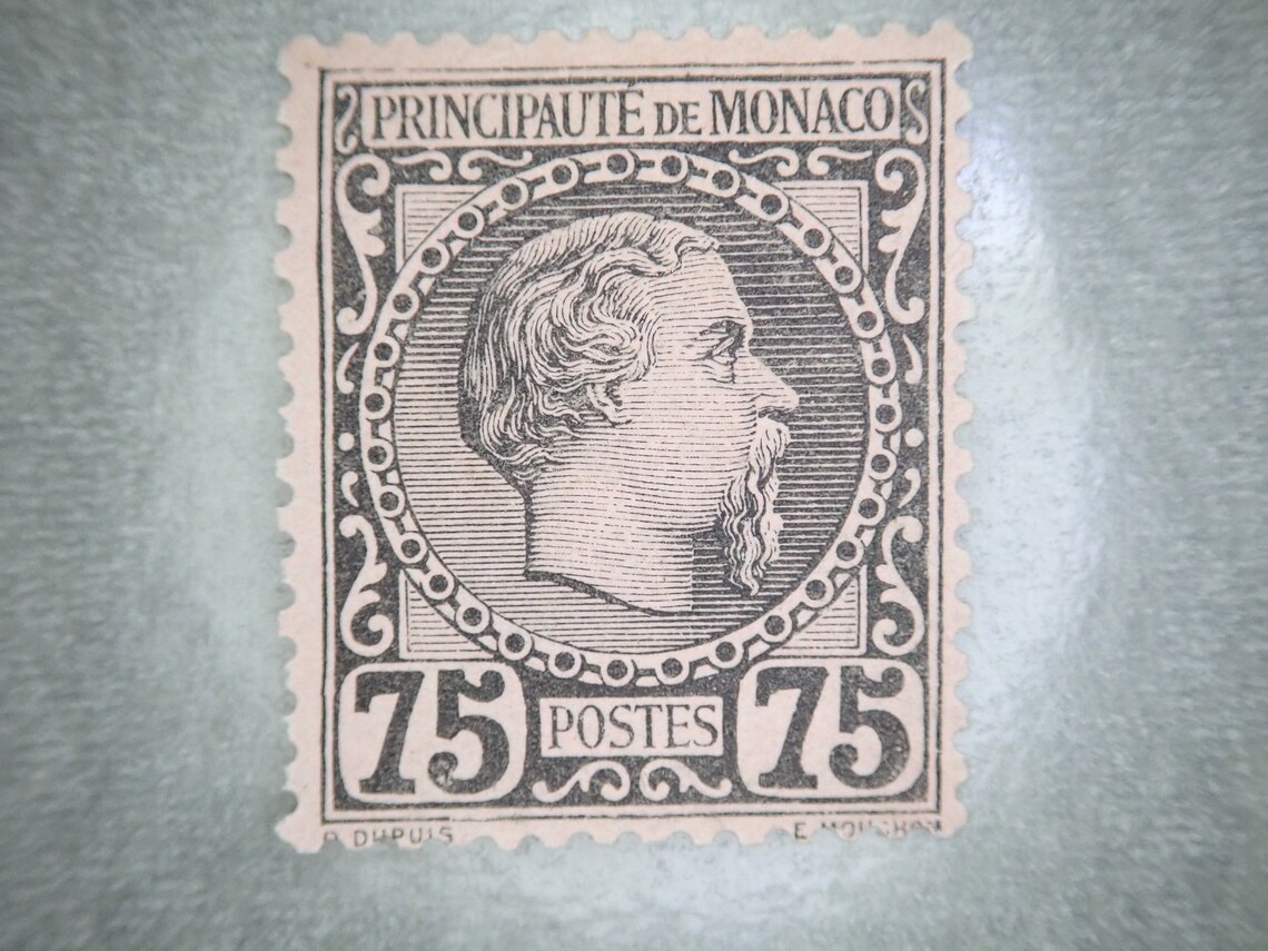 1885 Monaco Stamp Prince Charles III 75 Black on Rose MH VF | Etsy