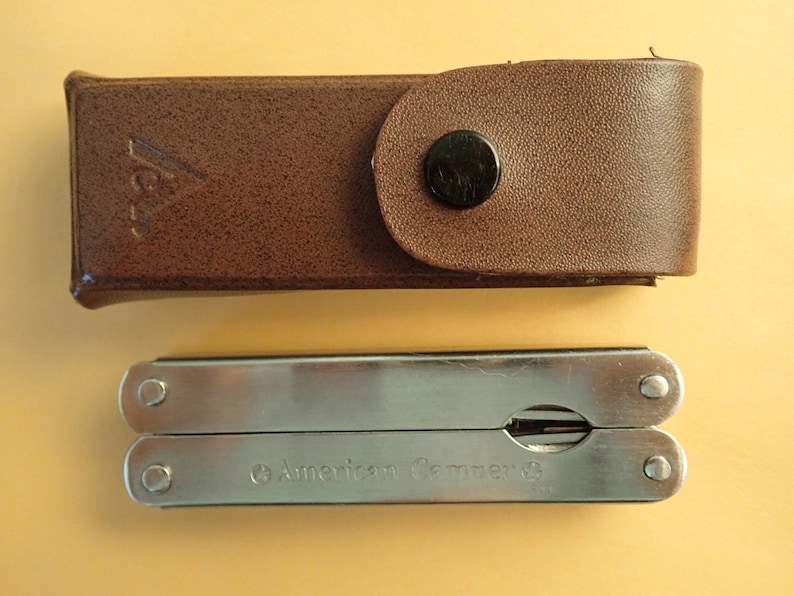 American Camper Multi Tool Stainless Knife With Leather Case - Etsy