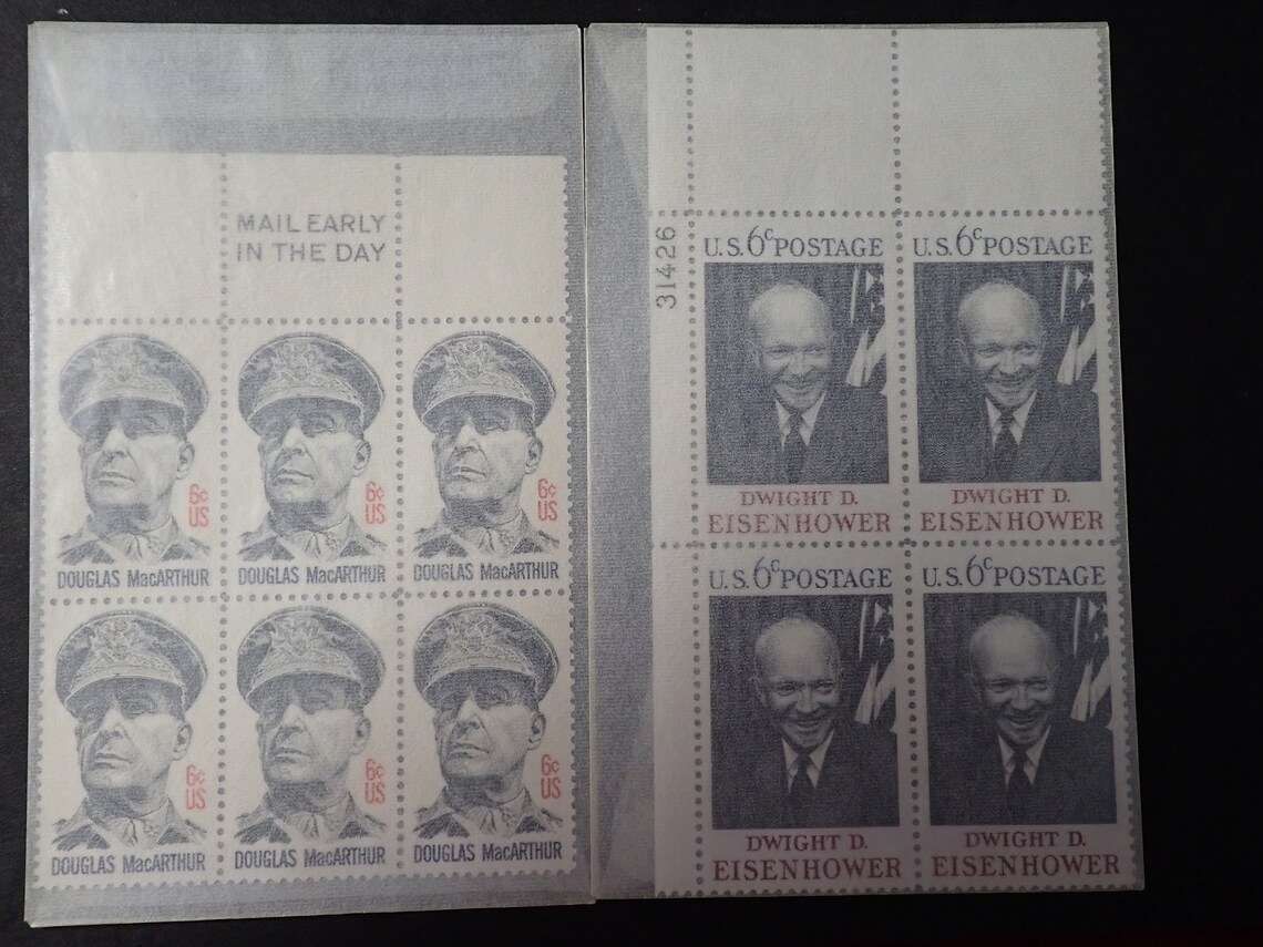 US Postage Stamps 7 Plate Blocks /2 Panes 6c MNH OG Mixed - Etsy
